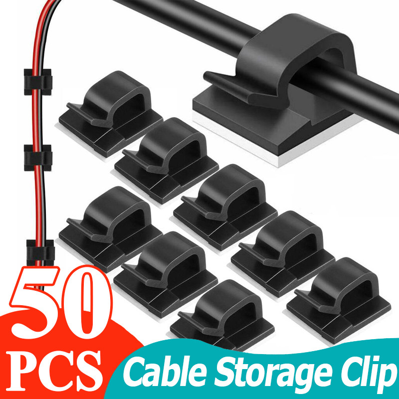 10/30/50Pcs Self-adhesive Cable Storage Clips / Charging Data Lines ...
