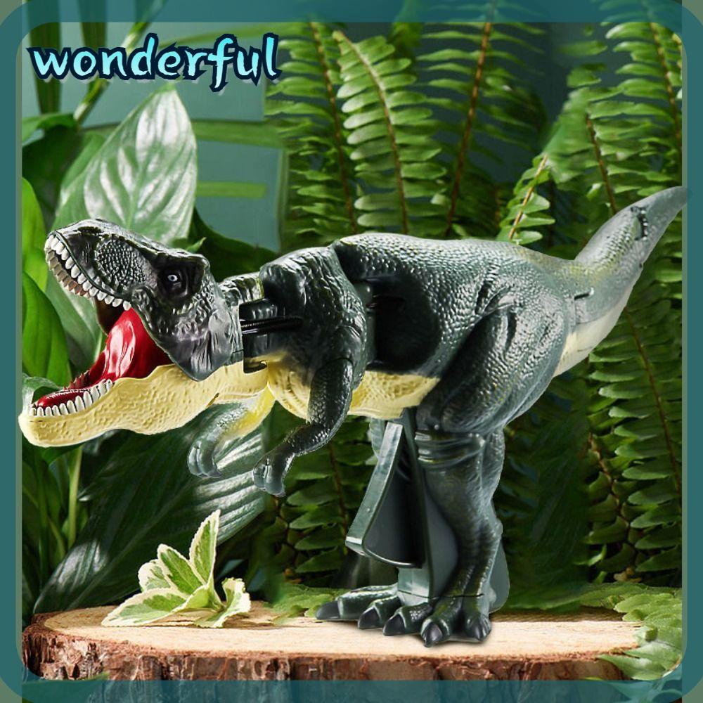 WONDER Pressing Dinosaur Toy, Plastic Hand-operated Swing Dinosaur Toys ...