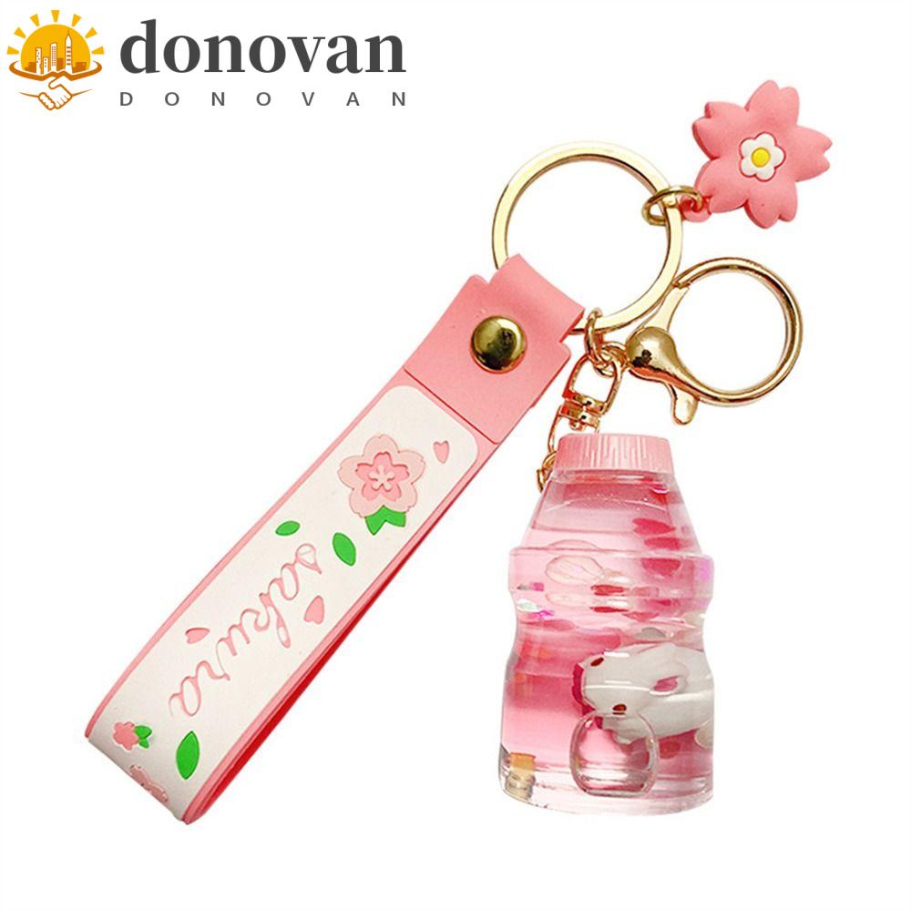 DONOVAN Liquid Keychain Cute Sakura Cherry Blossom Bag Pendant Drink ...
