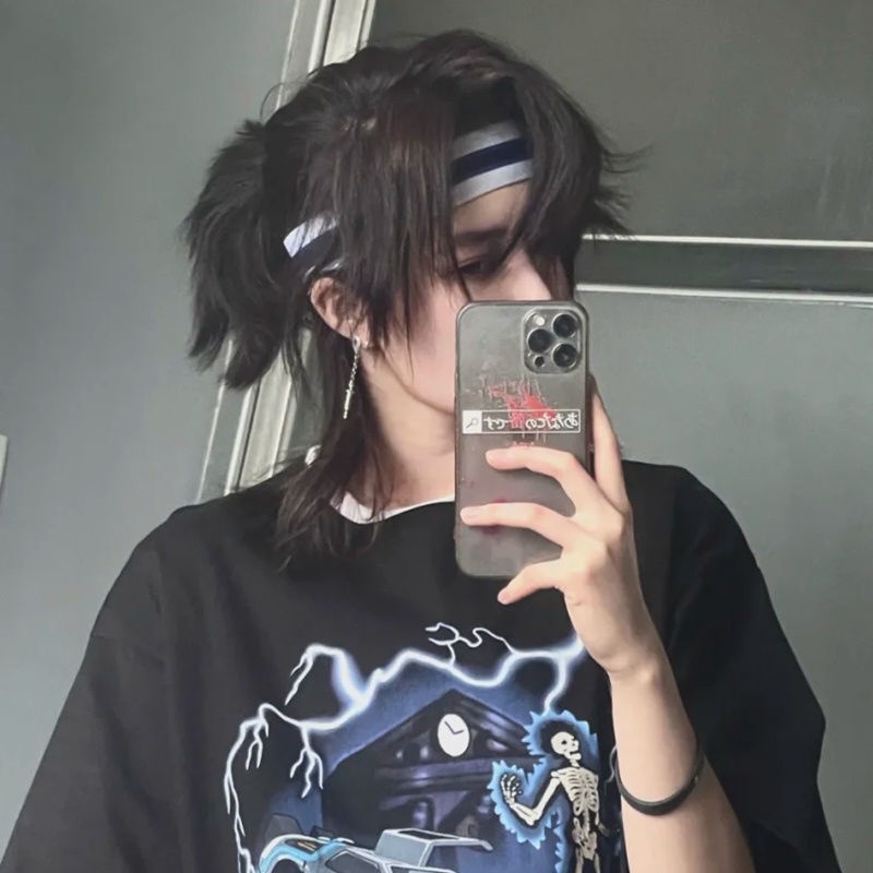 Influencer Wig Samurai Head Male Japanese Handsome Unisex Style Unisex ...