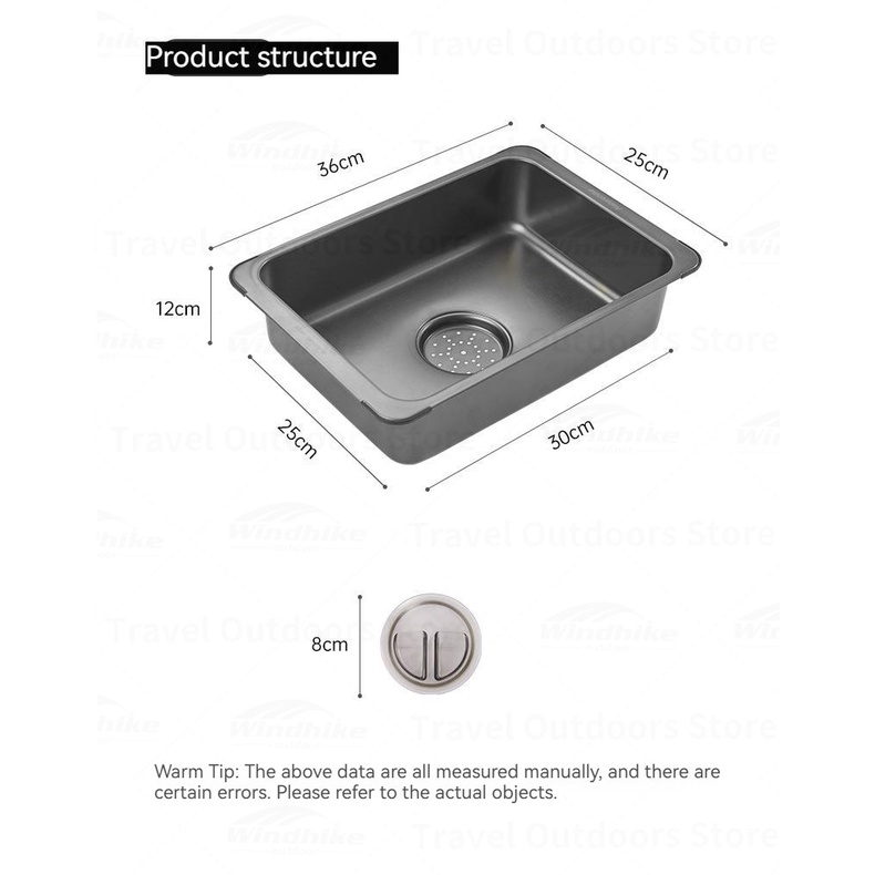 Naturehike IGT Compatible 6L Wash Sink Integrated Table Stainless Steel ...
