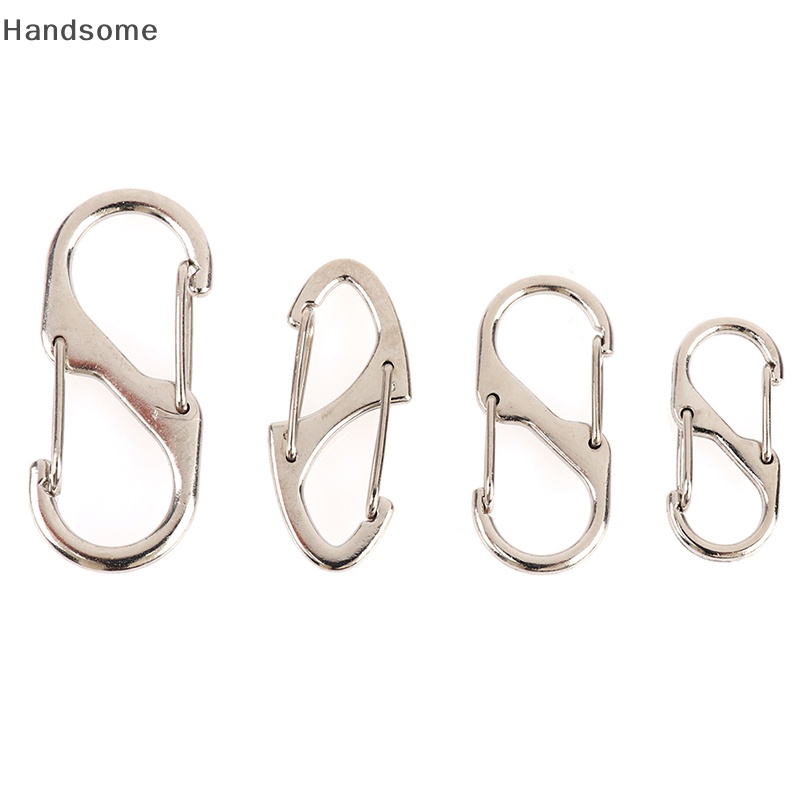 Handsome- 10pcs Stainless Steel S Type Carabiner With Lock Mini ...