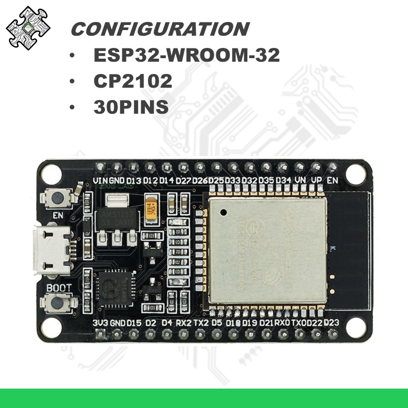ENGLAB★ESP32/ESP-WROOM-32 Serial Development Board, 2.4GHz Dual-Mode ...