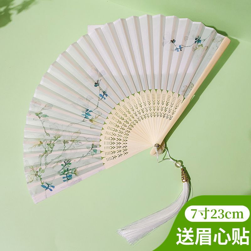 23.3cm Ancient Fan Chinese Style Retro Folding Fan Tang Suit Cheongsam ...