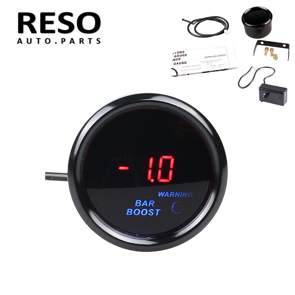 RESO--2" Turbo Boost Gauge -1 to 2 Bar Digital LED Display Black Face ...