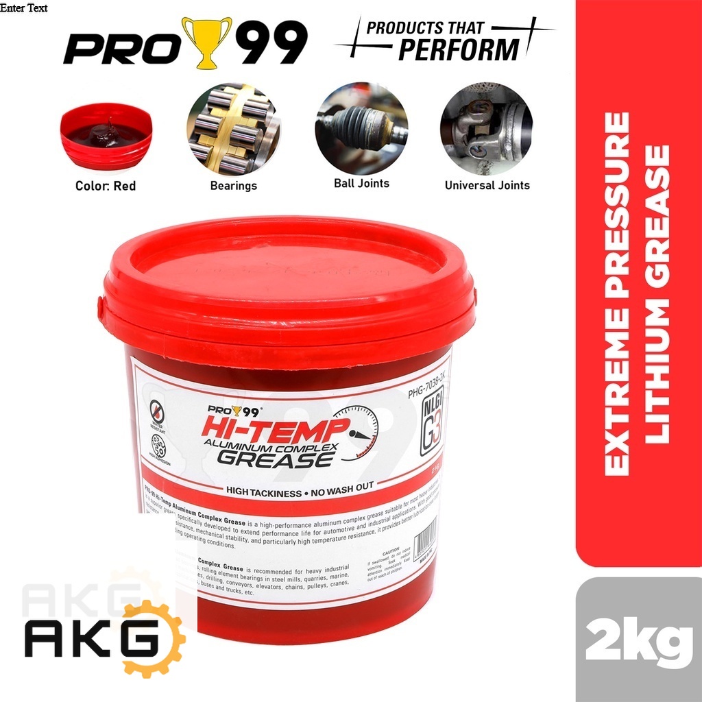 PRO99 High Temperature Hi-Temp Lithium Complex Grease Heavy Duty 2kg ...