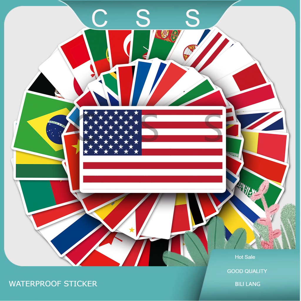 CSS 100Pcs/Set Toy Flags Graffiti Stickers Cartoon DIY Decorative ...