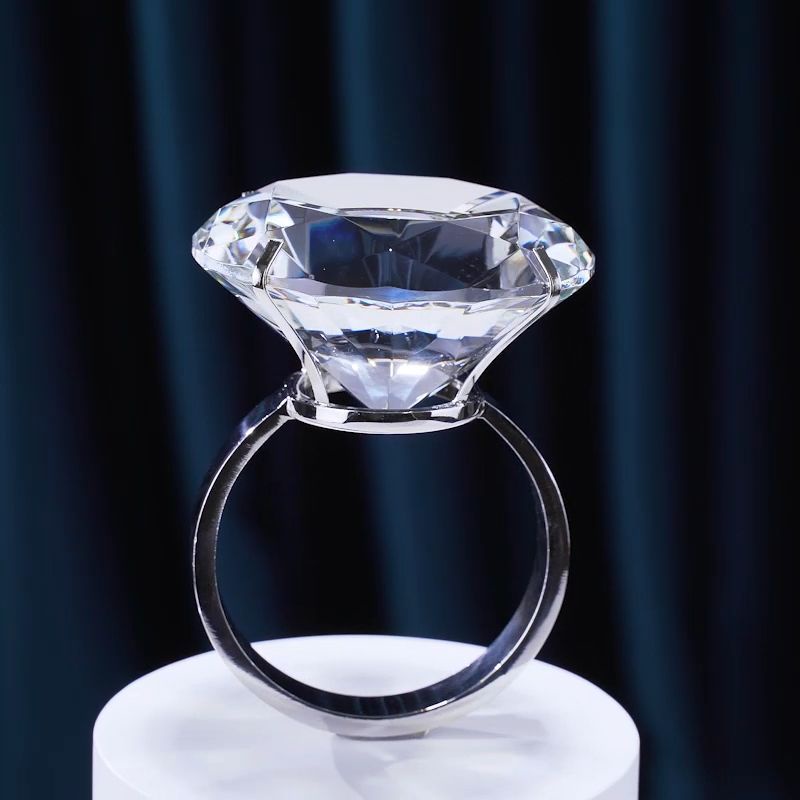 Oversized Glass Big Diamond Ring Diamond Big Ring Confession Proposal ...