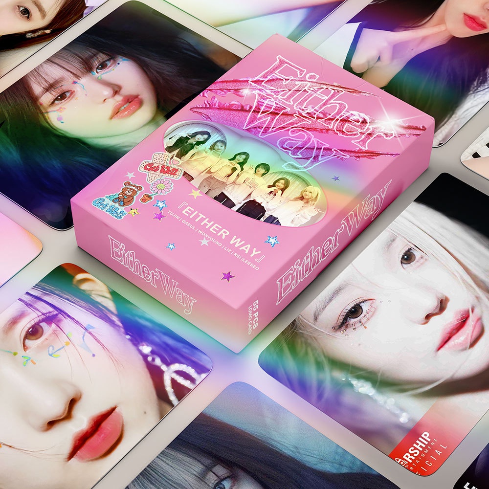 50-55pcs IVE Hologram Laser Lomo Cards THE 1ST EP MINE Either Way ...