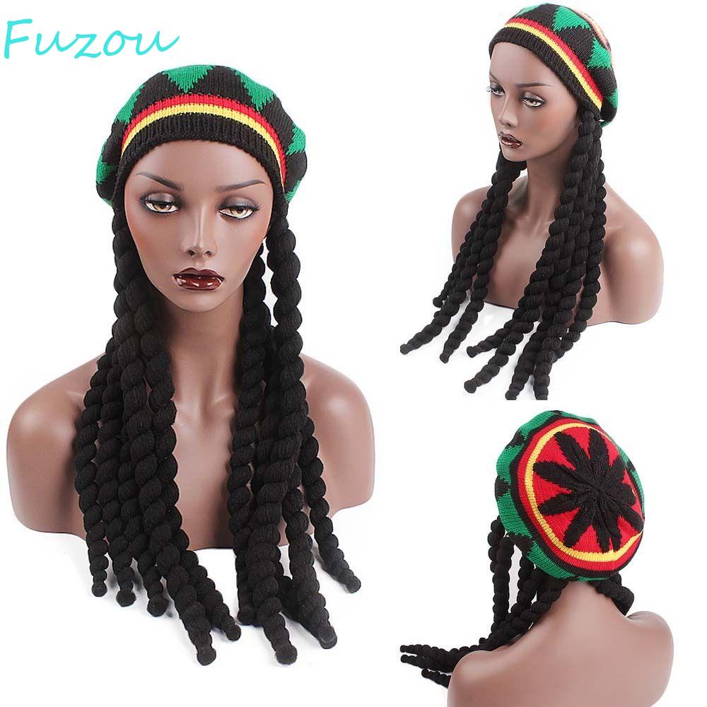 FUZOU Rasta Hair Hat Caribbean High quality Cosplay Nightclub Bar Wig ...