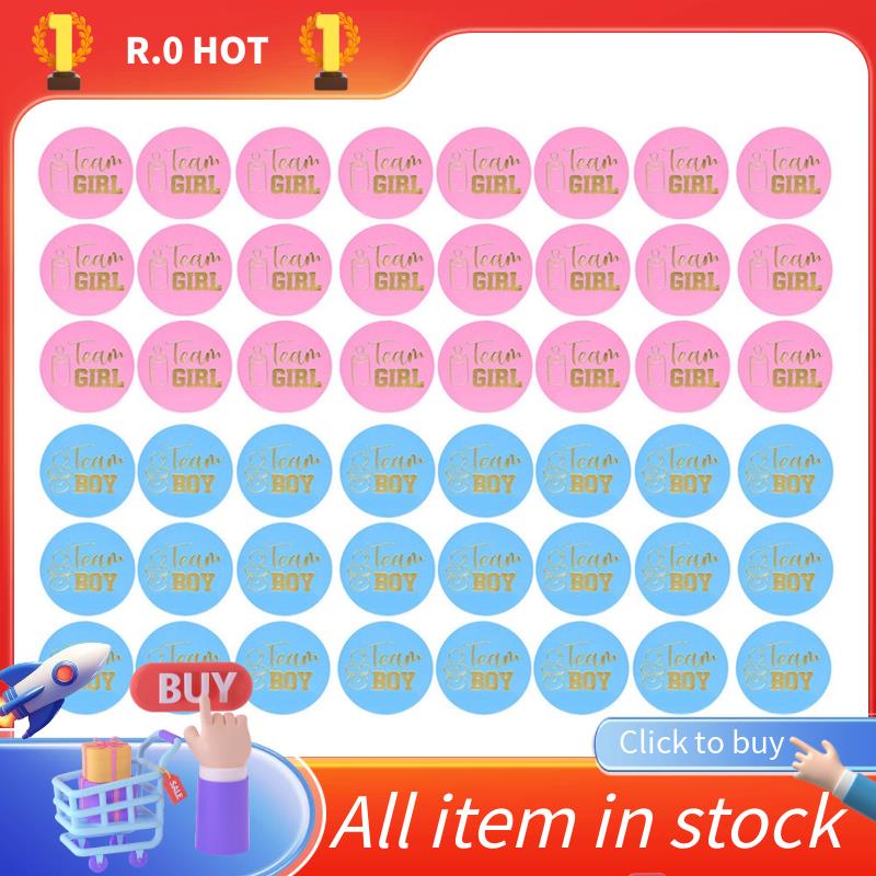48 Pieces Gender Reveal Stickers Games Team Boy & Team Girl Perfect ...