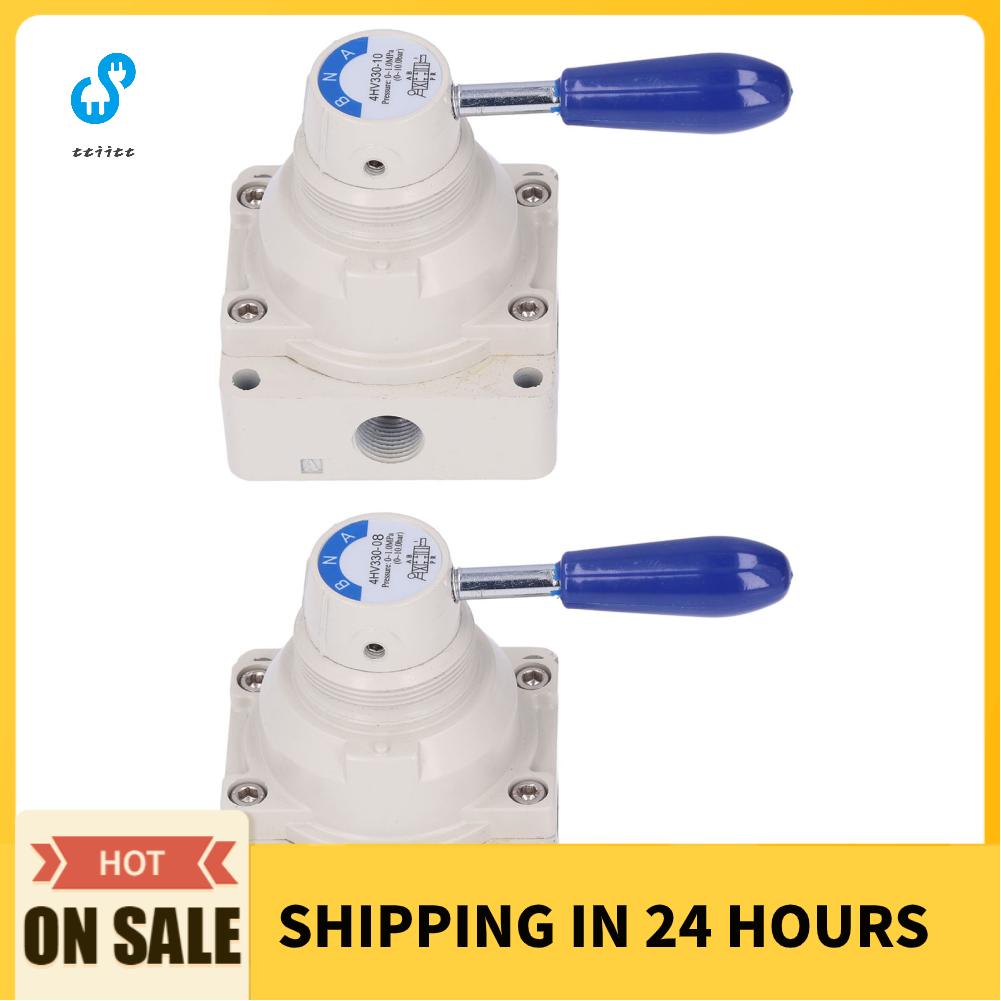 Ttiitt Pneumatic Rotary Control Switch Lever Hand Valve 3 Position 4 ...