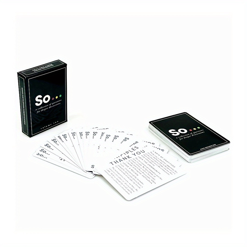 So Cards Deep Conversation Starters Question Card Game Board Game ...