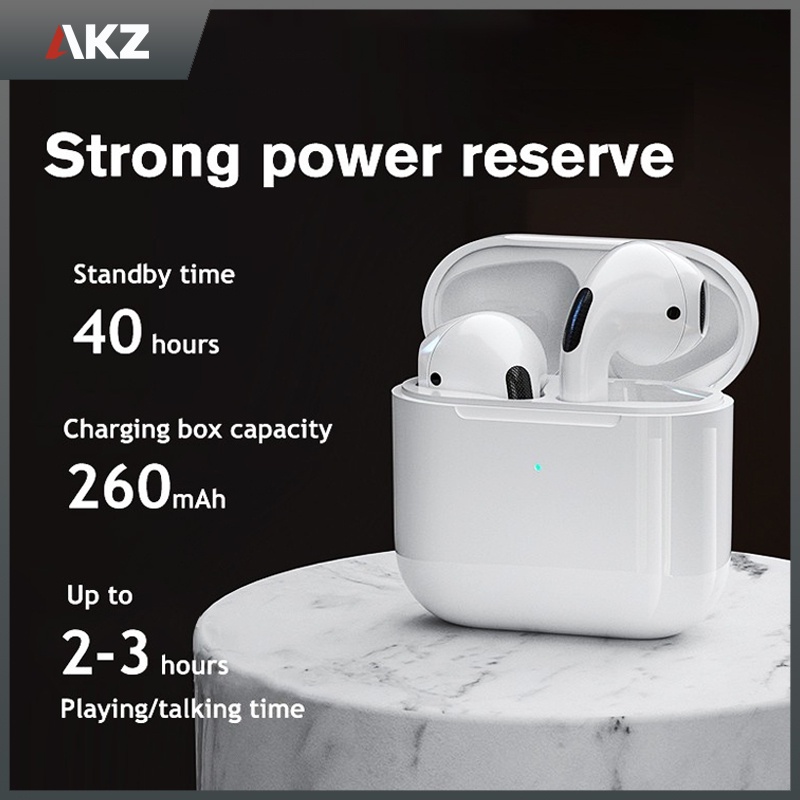 AKZ - PRO 4 TWS Wireless Earphone Bluetooth 5.1 Headset With Mic Touch Control Waterproof ...