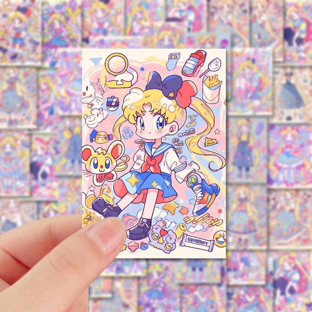 96 Waterproof Stickers Sailor Moon Cute Style Girly Heart Illustration ...