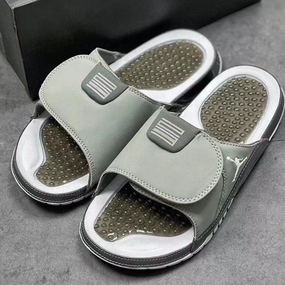 AJ13 chameleon panda black gold sports casual slippers men's hook and ...