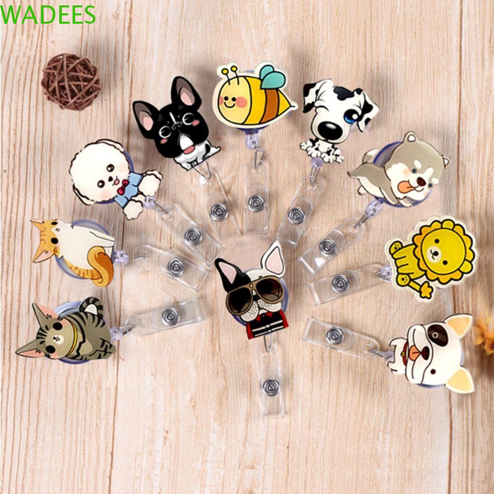 WADEES Nurse Badge Reel, Retractable Cat Puppy Dog Badge Holder, ID ...
