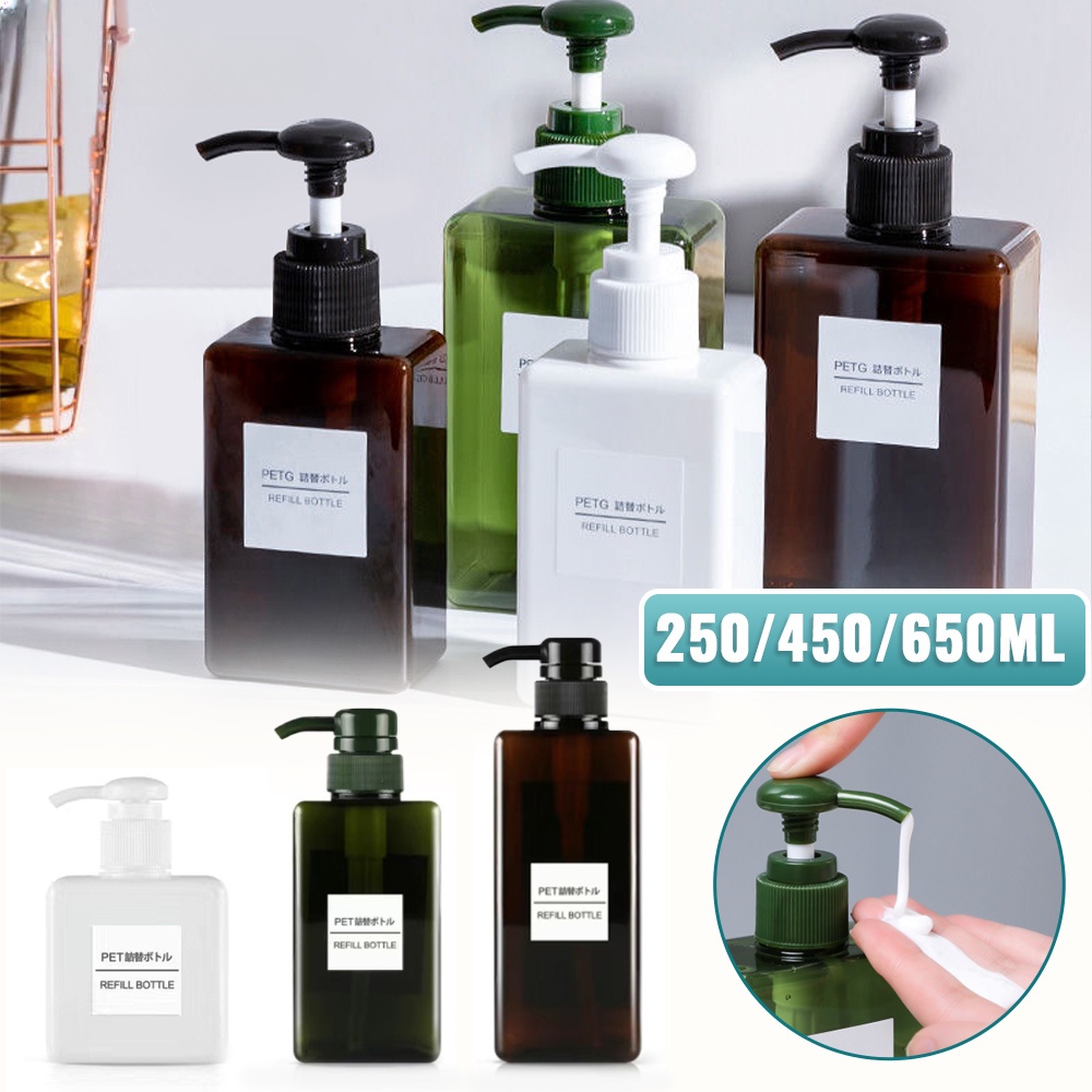 650ML Plastic Liquid Soap Dispenser Pump Dispenser Press Bottle Shampoo ...
