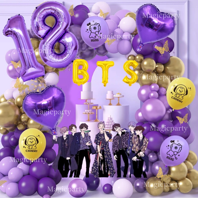 BTS Balloon Balloon Chimmy Mang Purple18Inch Heart 32inch 15-25th ...