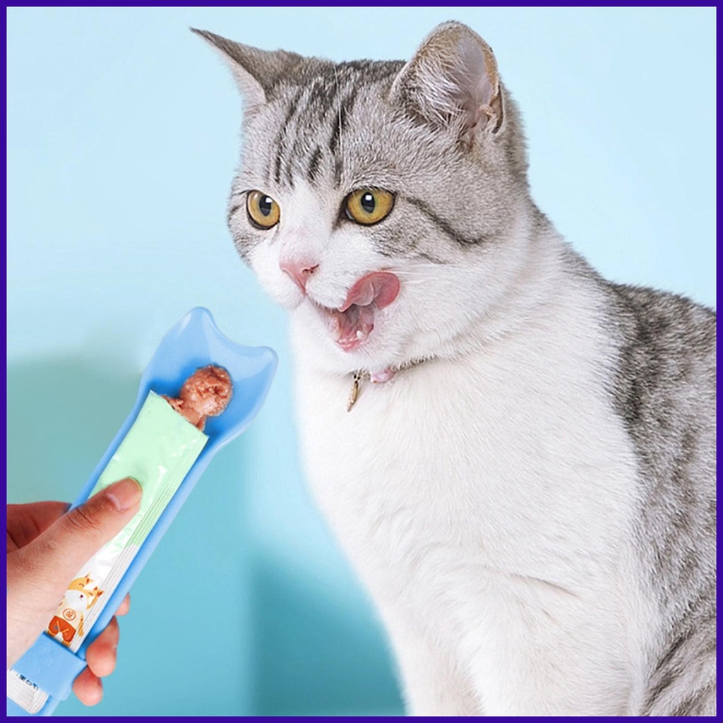 Cat Wet Food Spoon Squeeze Feeder for Food Strip Clean and Hygienic ...