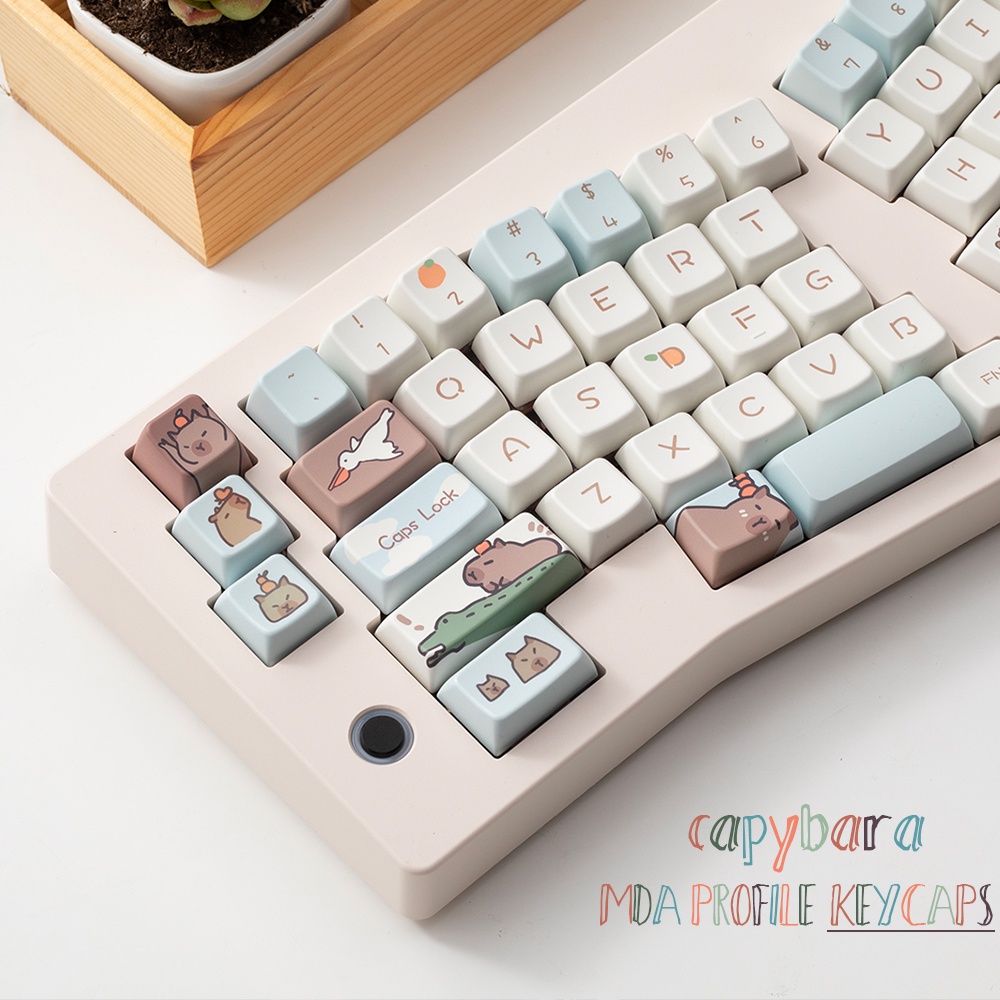 Anime Capybara Keycaps 135Keys/Set PBT MDA Profile DYE-SUB DIY Custom ...