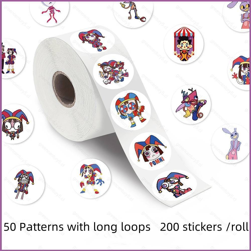 CWC 200PCS/roll The Amazing Digital Circus Pamini Caine roll stickers ...