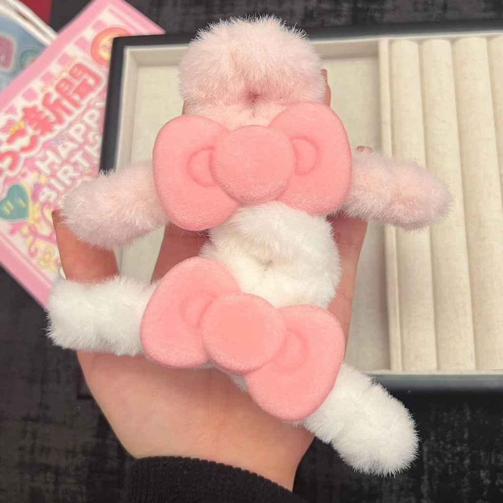 Cute Pink Bow Grab Grab Girl Heart Hair Grab Back Head Milk Whir Autumn ...
