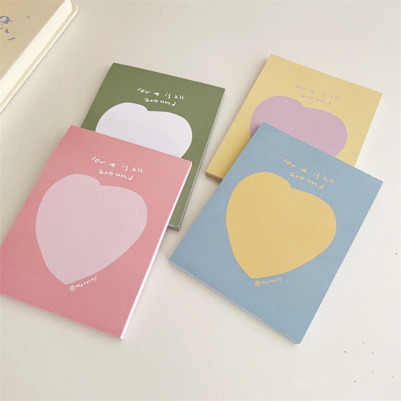 Korean 50sheets Heart Macaron Note Pad Non-Adhesive Note Paper Freebie ...