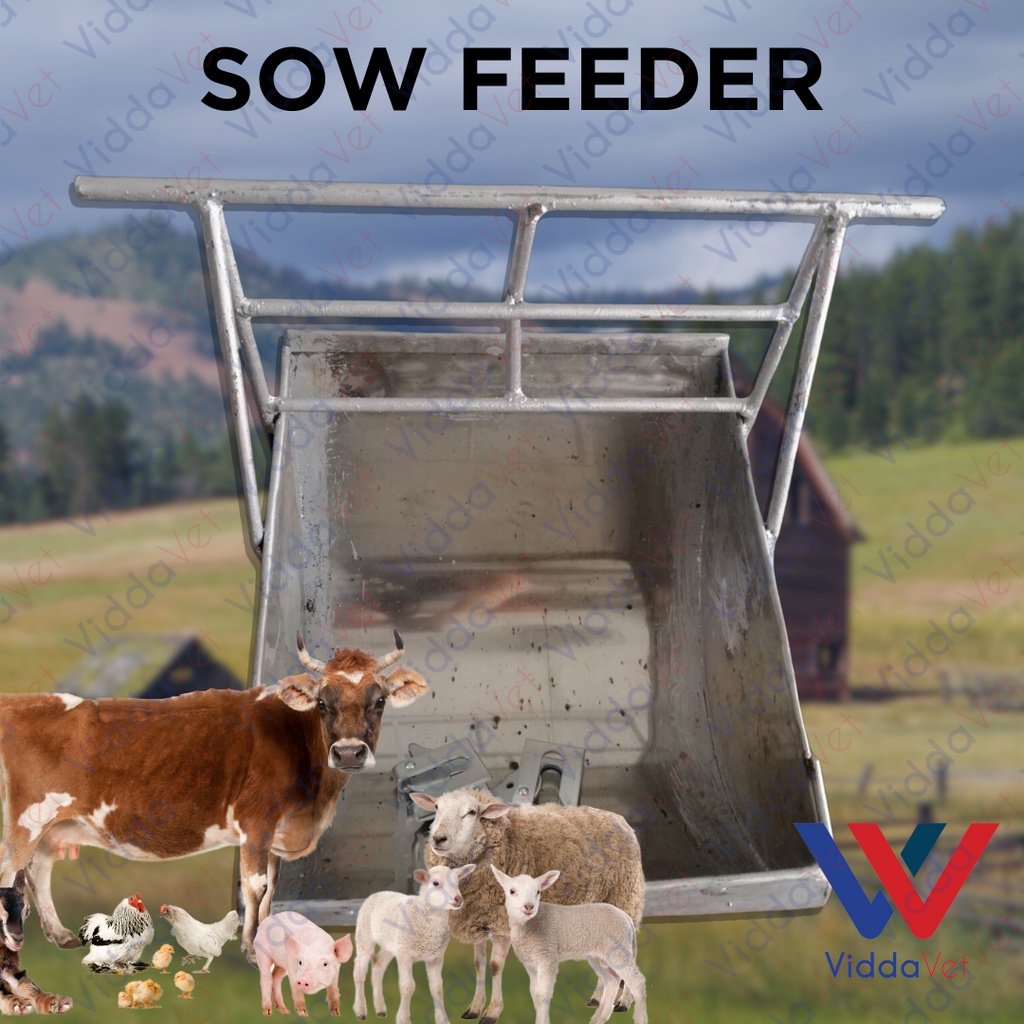 Viddavet Stainless Sow Feeder with 2 pcs galvanize doorlock viddavet ...