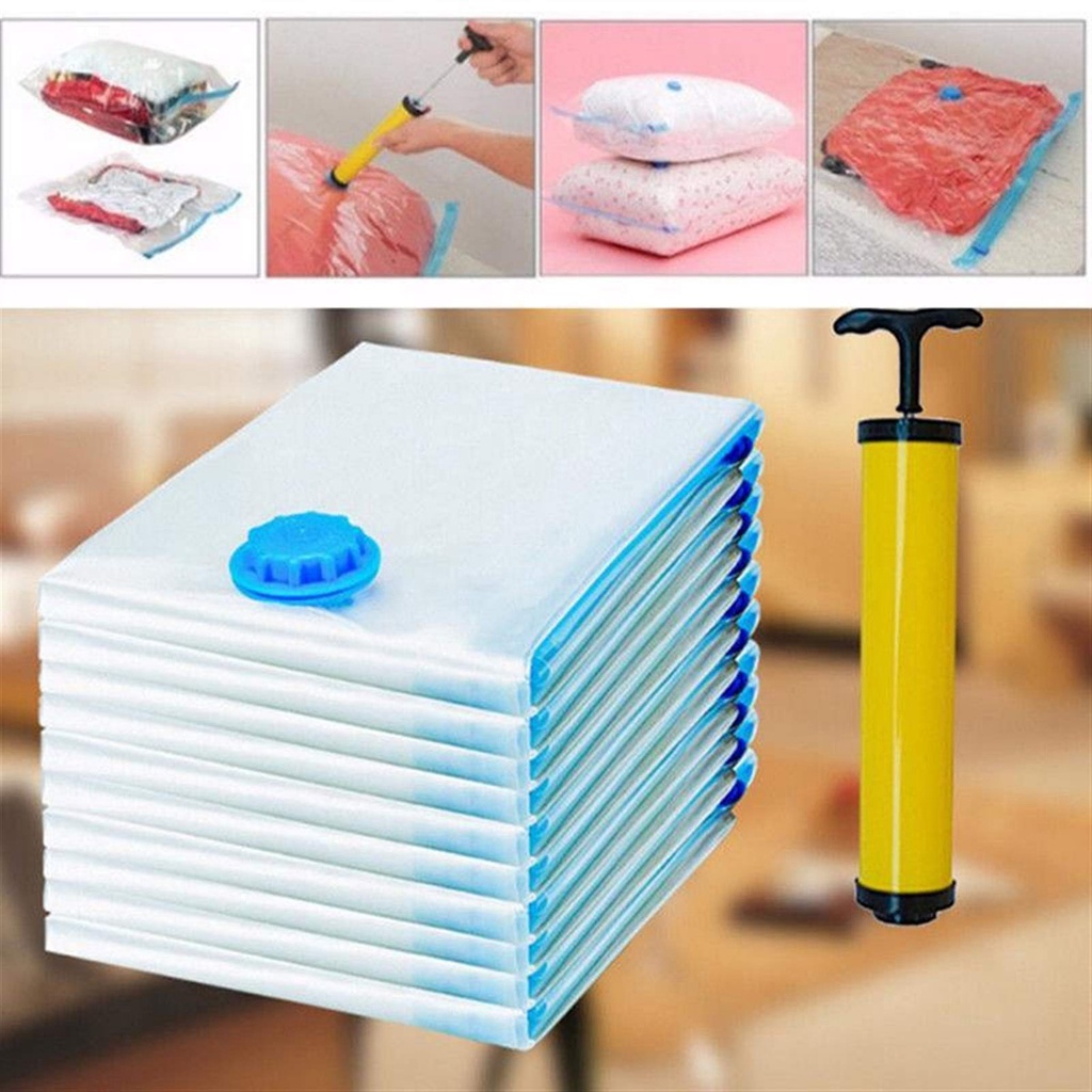 Reusable Vacuum Sealer Bag Compressed Travel Clothes Storage Bags ...
