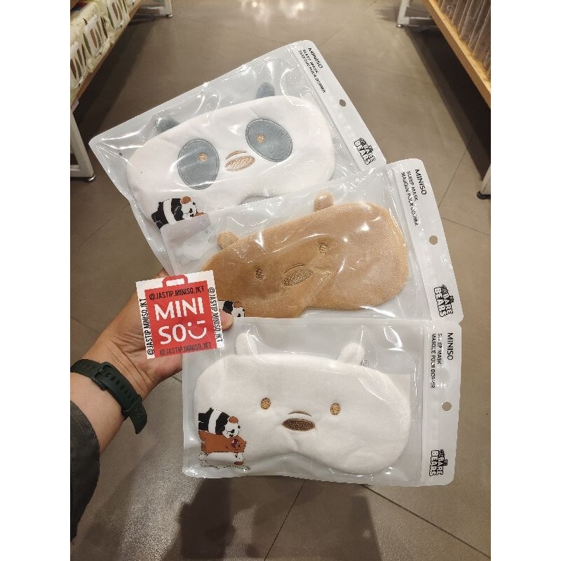 MATA Miniso Sleep Mask/Eyemask/WE BARE BEARS Panda Eye Patch/Grizz/Ice ...