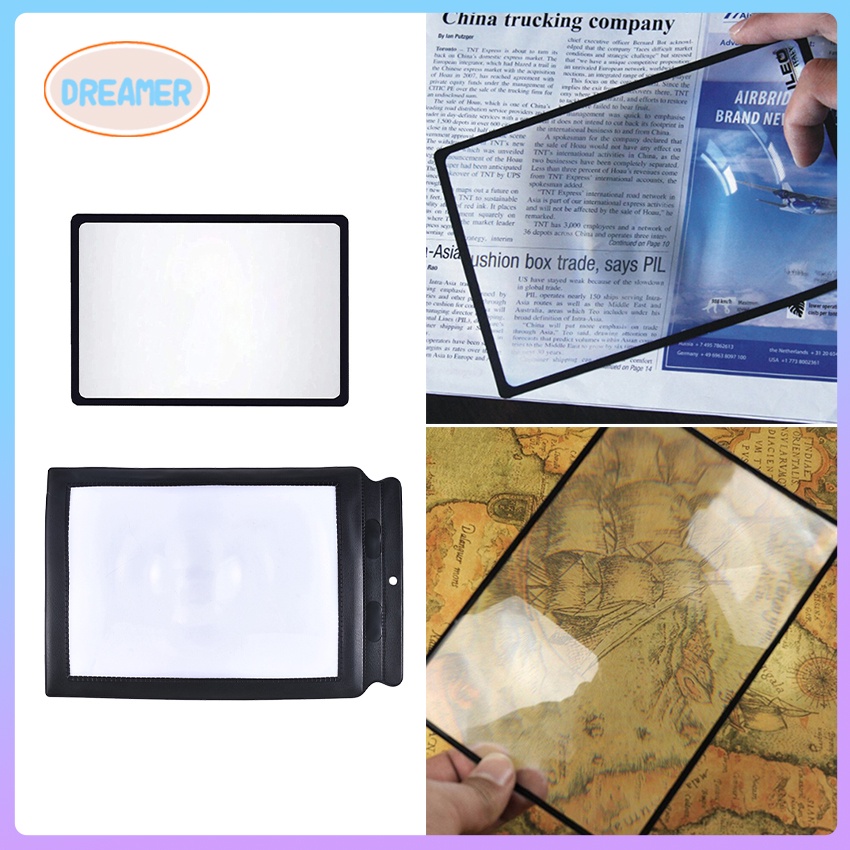 A5/A4 Flat Pvc Magnifier Sheet Bendable X3 Book Page Magnifying Reading ...