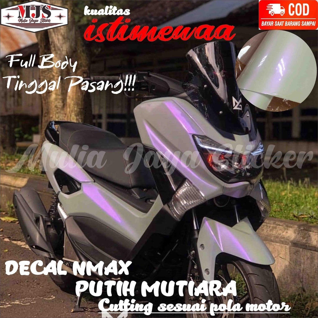 PUTIH Nmax old/new motorbike sticker Decal, plain pearl white/purple ...