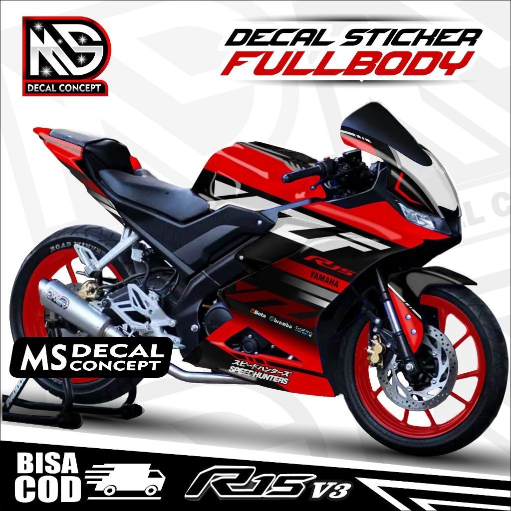 Decal R15 V3 Full Body Sticker R15 V3 Full Body decal R15 V3 YZF Racing ...
