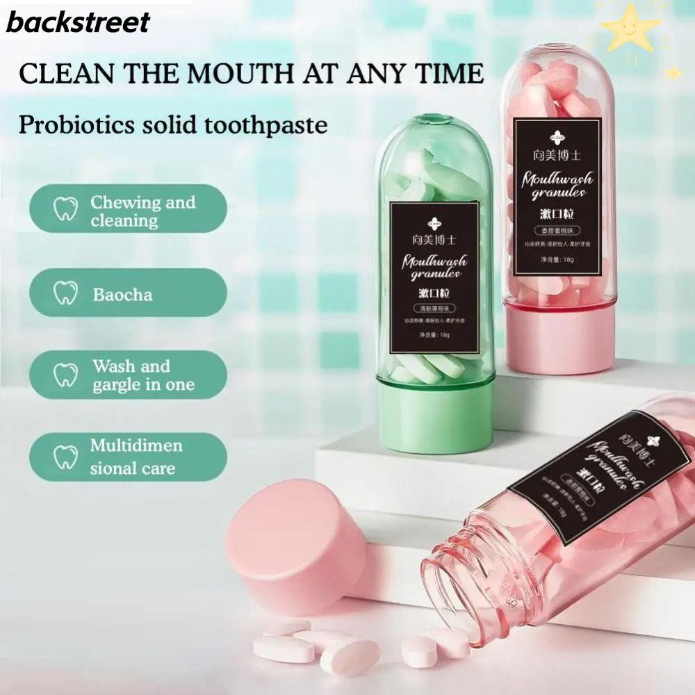 BACKSTREET Peach Gargle Granules, Portable Effectively Probiotic Solid Toothpaste, Fresh Breath ...