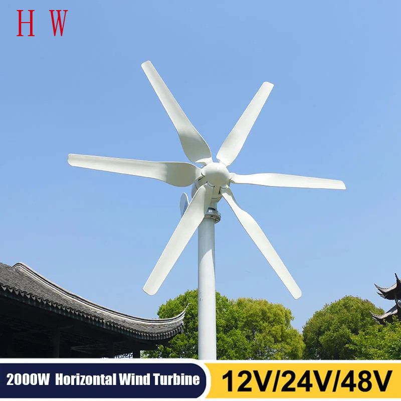 Horizontal Axis Wind Turbine 2000W Generator For Home Farm China ...