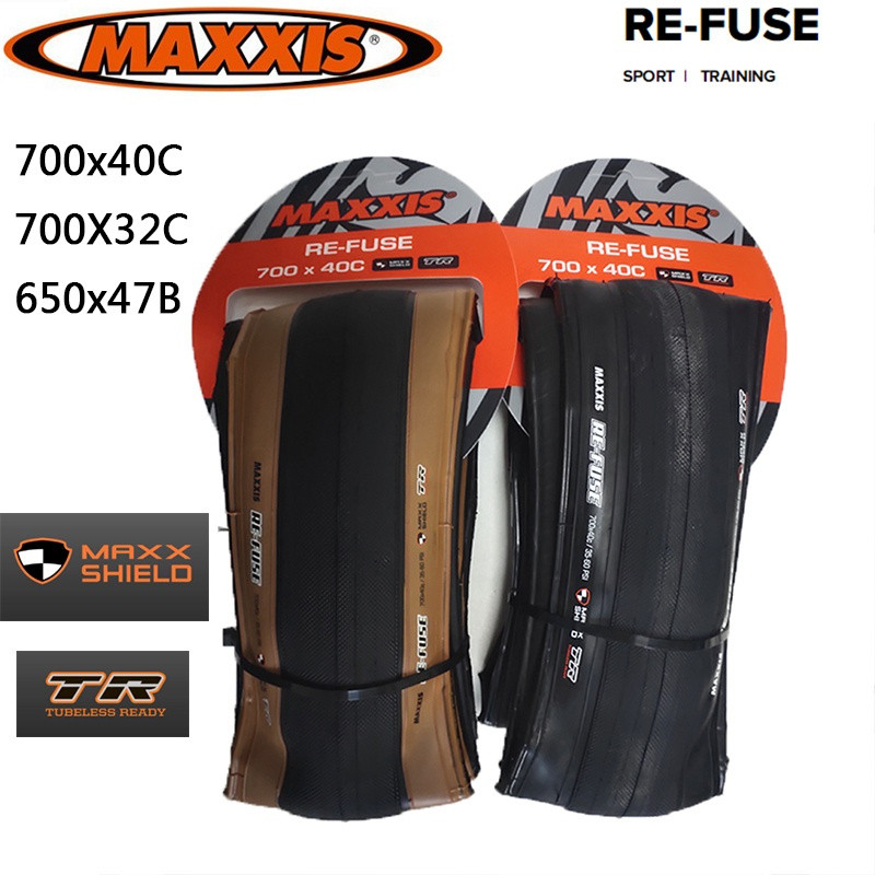 Maxxis Re-FUSE 700x32C 40C folding Tubeless ready off-road yellow edge ...