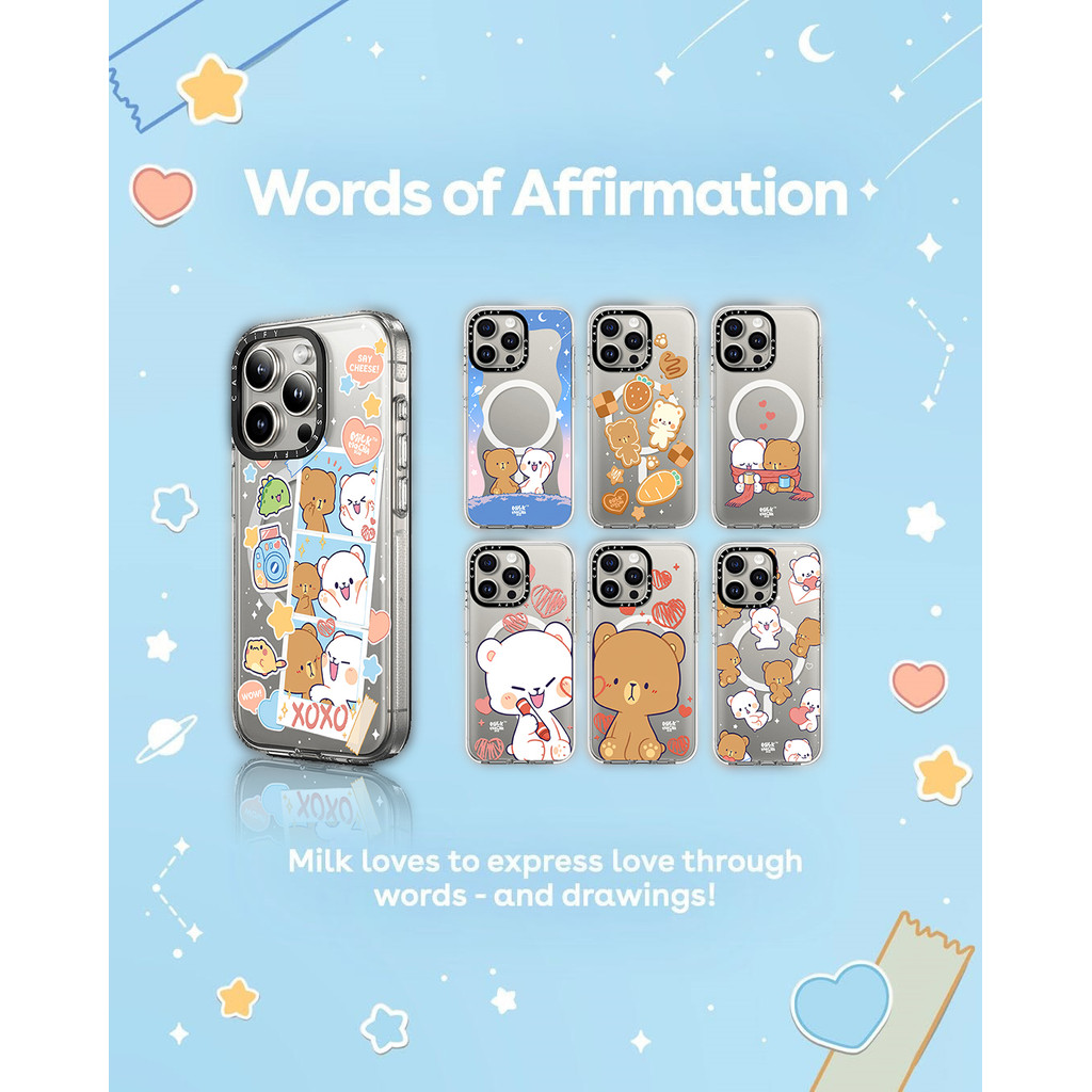 CASETiFY X Milk Mocha Bear All Impact Clear Magnetic suction Clear ...
