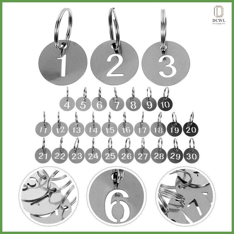 [READY STOCK] 30 Pcs Stainless Steel Number Plate Keychain Rings ...