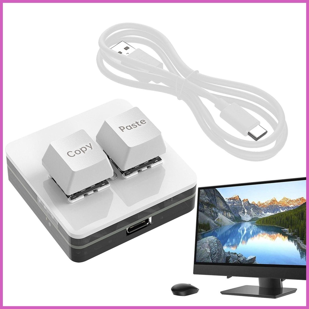 2 Key Keypad Mini USB Keyboard with Copy and Paste Keys Universal Mechanical Game PC Keyboards ...