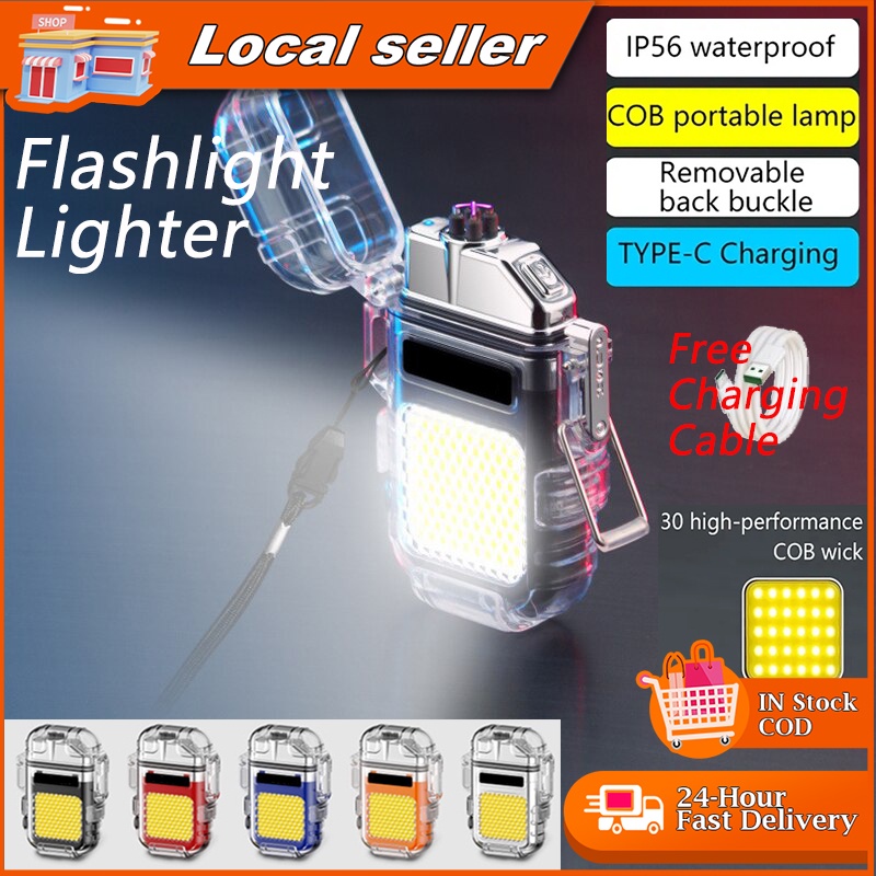 Flashlight Lighter COB Imported Wick Charging Plasma Dual ARC Wind ...