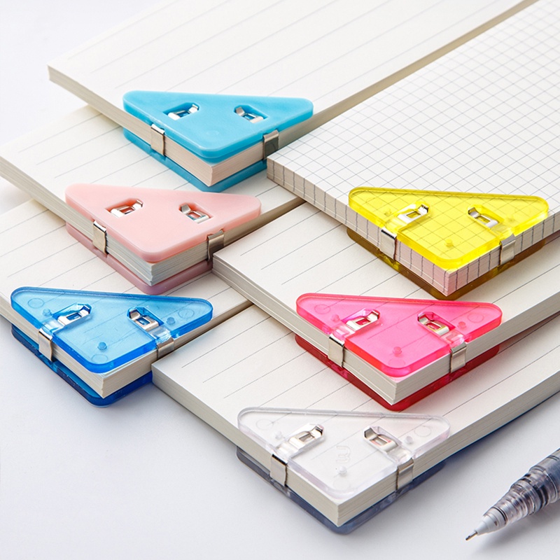 5 Pcs Multicolor Small Triangle Plastic Clips School File Paper Storage ...