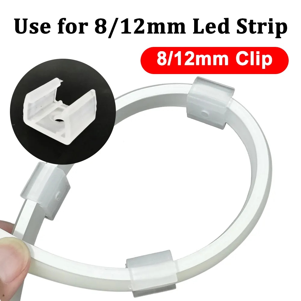 30pcs 6mm 8mm 12mm LED Strip Fix Clips Holder With Screws For Fixing ...
