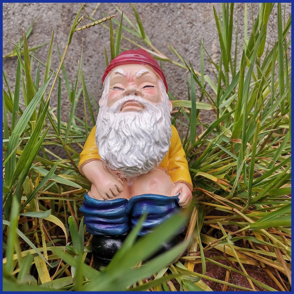 Funny Garden Gnomes Outdoor Statues Naughty Pooping Gnome Lawn Dwarf ...