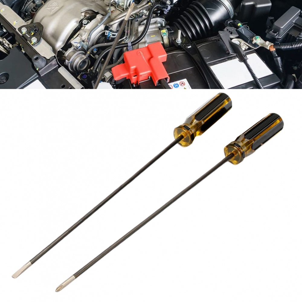 Heavy Duty Chrome Vanadium Extra Long Screwdriver Set with 12 inch Rod ...