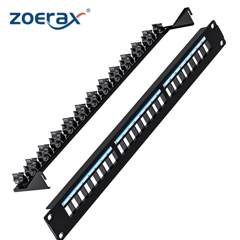 ZoeRax 24 Port Blank Patch Panel UTP with Adjustable Rear Cable ...