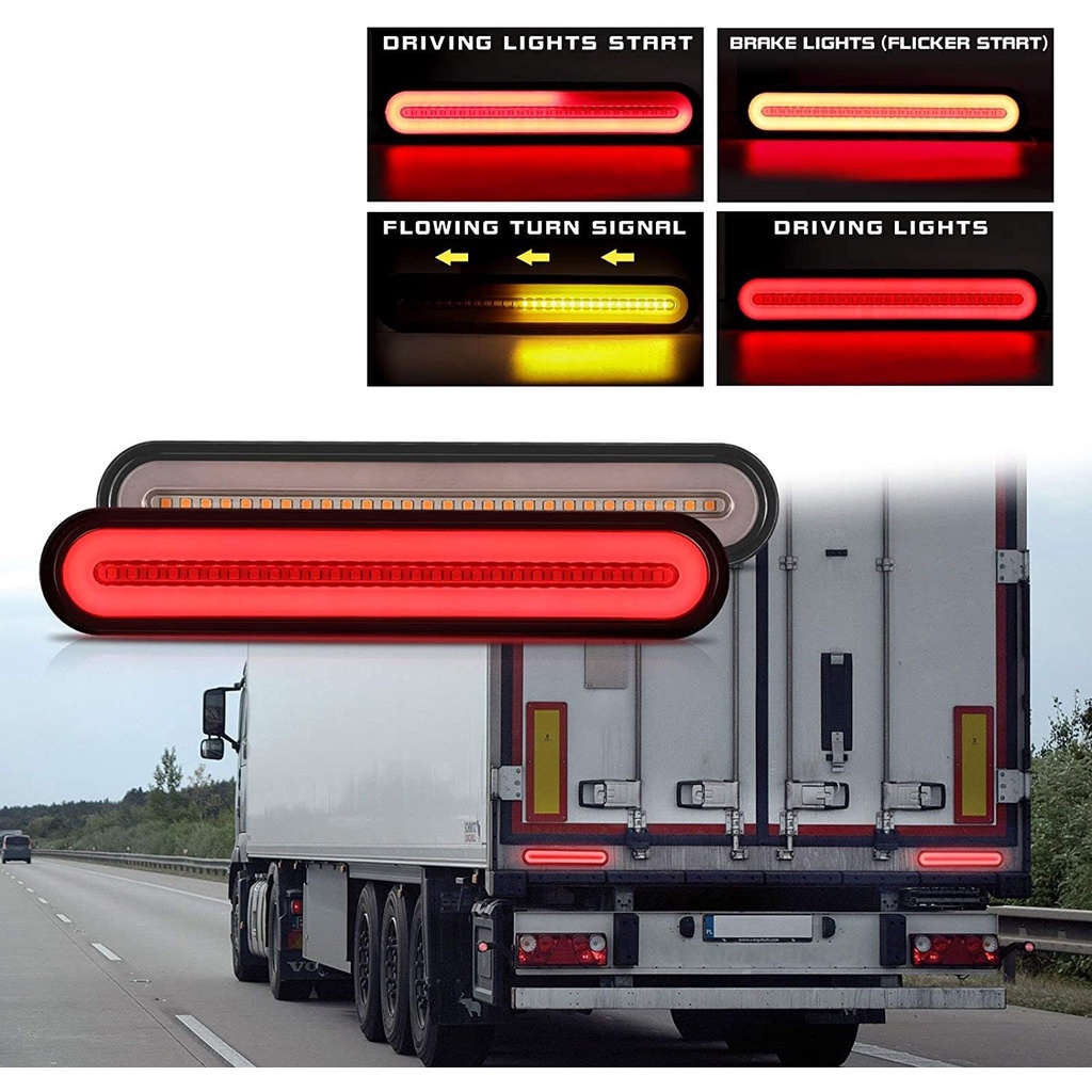 36LED Automobile Truck Trailer Light Waterproof LED Red + Yellow RV LED ...