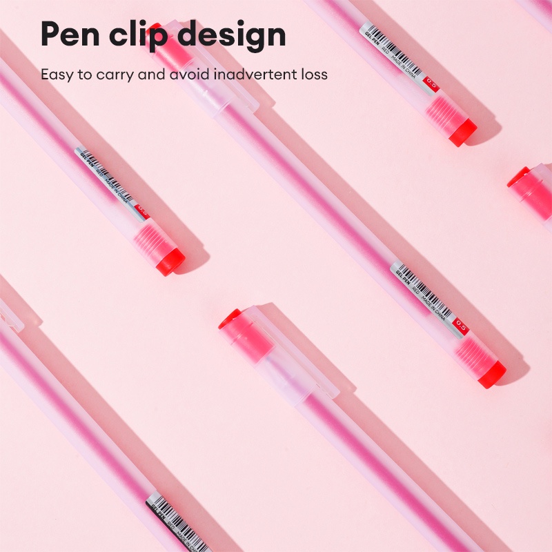Deli 12PCS Gel Pen 0.5mm Full Needle Tube Ballpen Neutral Pens EG67 ...