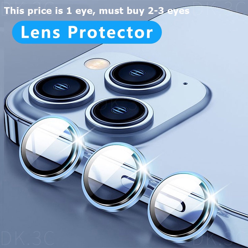 Metal Camera Lens Protector Full Cover Tempered Glass For iPhone 11 12 ...