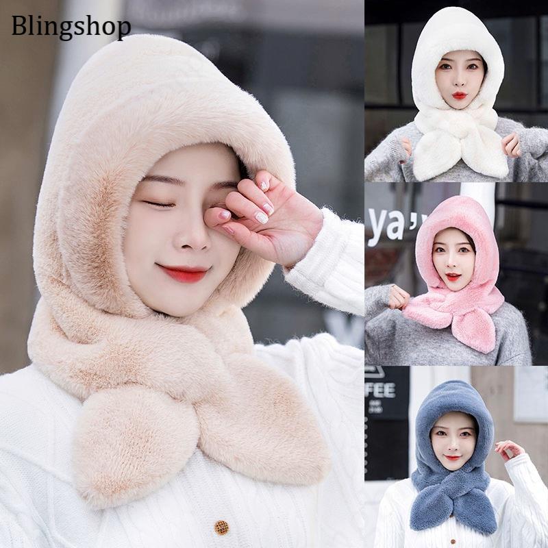2024 Bicolor Fried Dough Twists Scarf Integrated Women's Cycling Warm ...